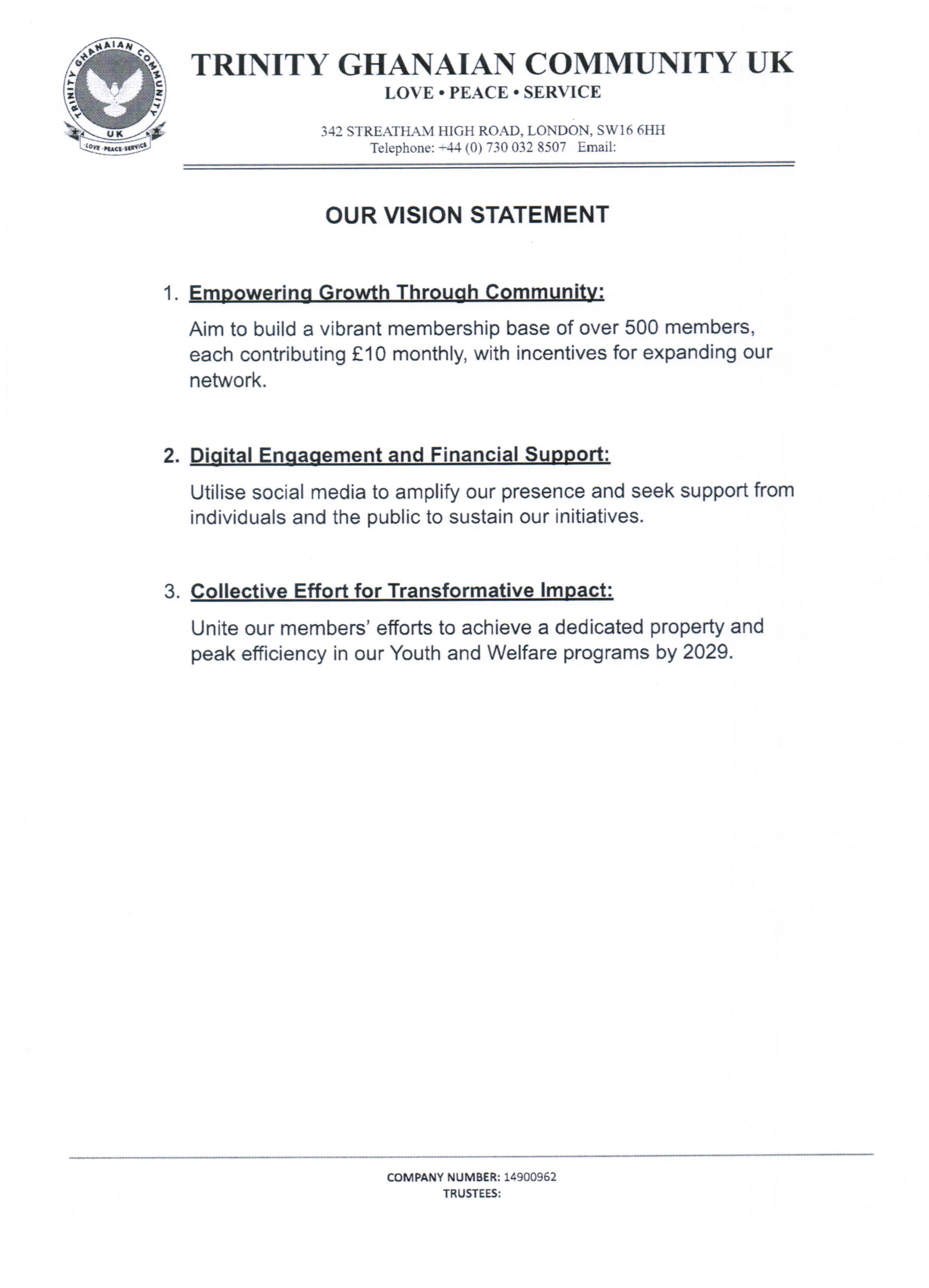 Trinity Ghanaian Community UK – Introduction